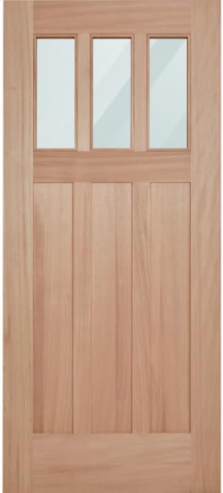 ETO Doors Rancho Craftsman Mahogany Exterior Door 3-lite Clear with 3 ...