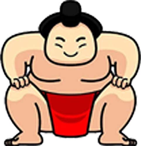 Simple Japanese Sumo Wrestler Cartoon Emoji Vinyl Sticker (4" Tall ...