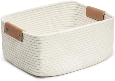 Amazon.com: CHICVITA White Woven Basket Baby Gift Basket for Toys ...