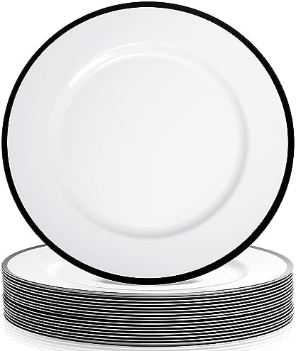 Amazon.com | Tanlade 24 Pack 13 Inch White Charger Plates Bulk, White ...