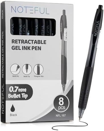 Amazon.com: STAGEEK 12 Pack Black Gel Pens, Quick Dry Black Ink Pens, 0 ...