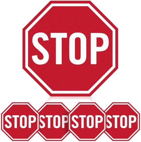 Amazon.com: Nuanchu 10 Pcs Stop Floor Sign Stickers, 17" x 17" Anti ...