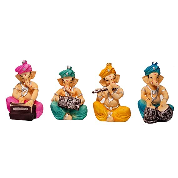 Buy Pooja Creations Lord Ganesh Idol Playing Instrument Ganapati Bappa ...