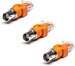 keisnoaja 3 Pcs BNC Female to RJ45 Adapter, 180 Degree Straight Coaxial ...