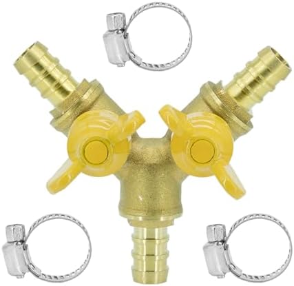 Amazon.com: Refuuch 3 Way Shut Off Valve, 3/8" Hose Barb 2 Switch Brass ...