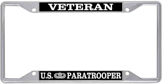 Amazon.com: Veteran US Army Paratrooper Car License Plate Frame Design ...