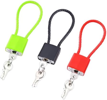 3 PCS Steel Rope Padlocks with Keys, Heavy Duty Padlock Flexible Chain ...