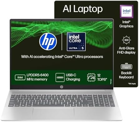 HP 15, Intel Core Ultra 5-125H AI Powered Laptop (16GB RAM, 512GB SSD ...