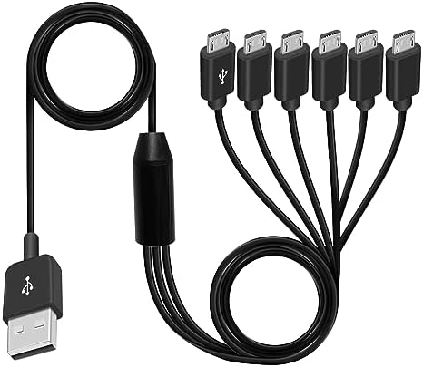 Amazon.co.jp: Poyiccot Micro USB 分岐ケーブル、6-in-1マイクロUSB充電ケーブル、USB 2.0 A ...