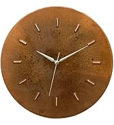 Amazon.com: 12 Inch Copper Wall Clock Battery Operated, Rusty Brown ...