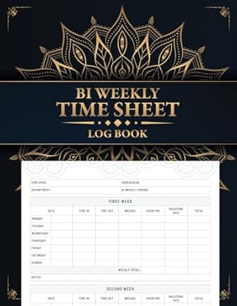 Amazon.com: Bi Weekly Time Sheet Log Book: Simple Employee Timesheet ...