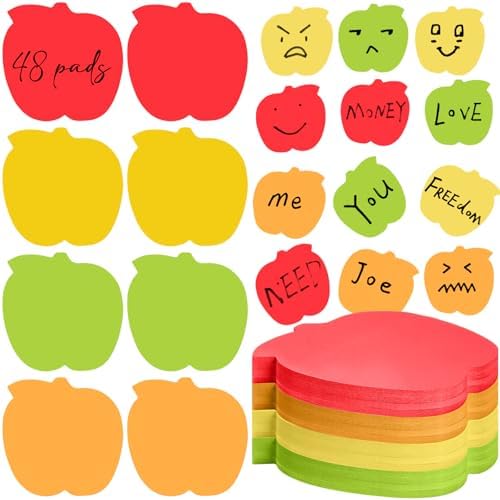 Amazon.com : Kolldenn 24 Pads Back to School Apple Shaped Teacher ...