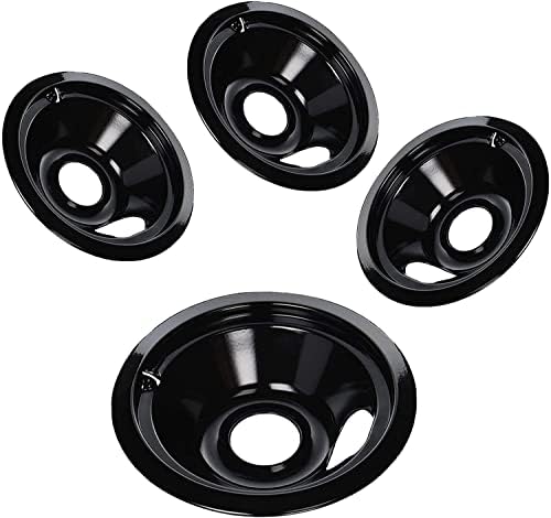 Amazon.com: Set of 4 Black Drip Pans For GE Hotpoint Electric Stove Top ...