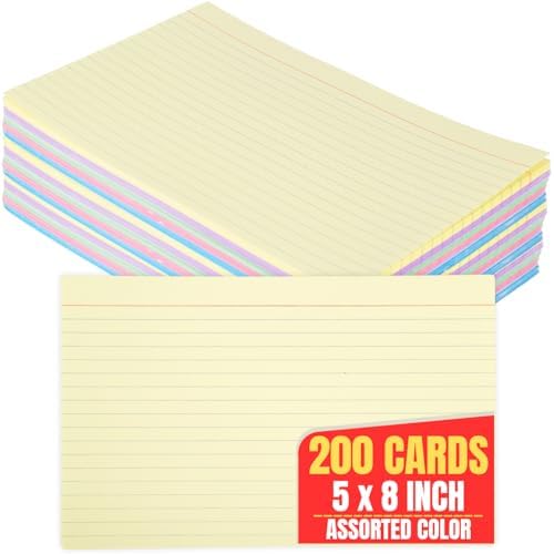 Amazon.com : 1InTheOffice Index Card 5x8 Ruled, Lined Note Cards, Flash ...