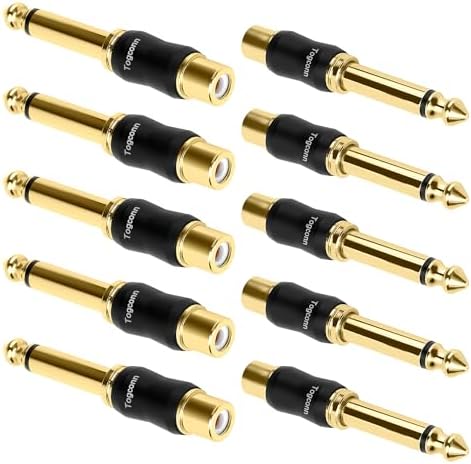 Amazon.com: Togconn RCA to 1/4 Inch Adapter 2 Pack, 6.35mm Quarter Inch ...