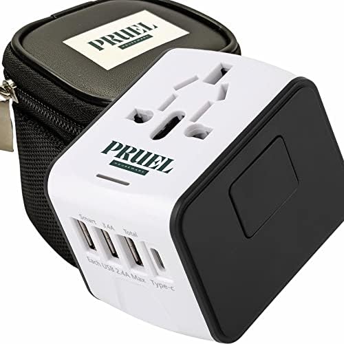 Travel Adapter with 3 USB Ports, Type-C, AC Socket Plug - Essential for ...