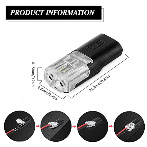 YumSur Double-wire Push-in Connector with Locking Buckle, Low Voltage ...