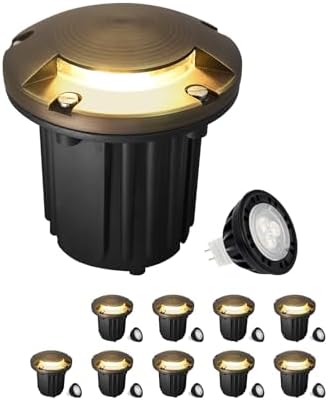 MALORY Brass Top Cover Landscape Well Lights,(5‘’H) 12V Low Voltage ...