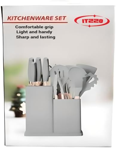 Amazon.com: ITZZO Kitchen Set: 19-Piece Utensils and Knife Set with ...