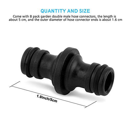 ERKOON 8er Double Male Hose Connector Set 1/2 Inch Two Way Hose ...