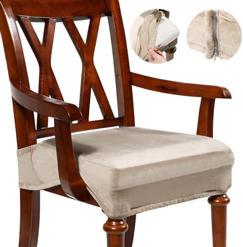Amazon.com: Havawish Extra Large Velvet Chair Seat Covers for Dining ...