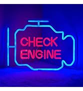 Check Engine Light Neon Signs for Wall Decor, LED Garage Neon Signs ...