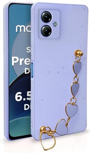 Pikkme Moto G14 Back Cover for Girls | Heart Shaped Metal Chain Blocks ...