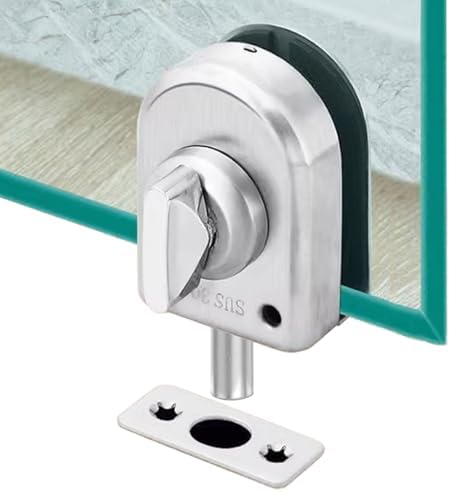 Generic Stainless Steel Glass Door Lock B105 Silver, Deadbolt, No Drill ...