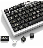 Amazon.com: dagaladoo PBT keycap,Black/White Topographic keycaps 60 75 ...