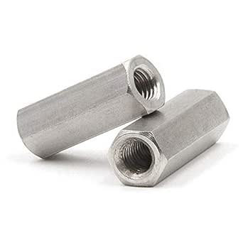 2pcs Coupling Nut M8 Rod Coupling Hex nut 304 Stainless Steel Long Hex ...