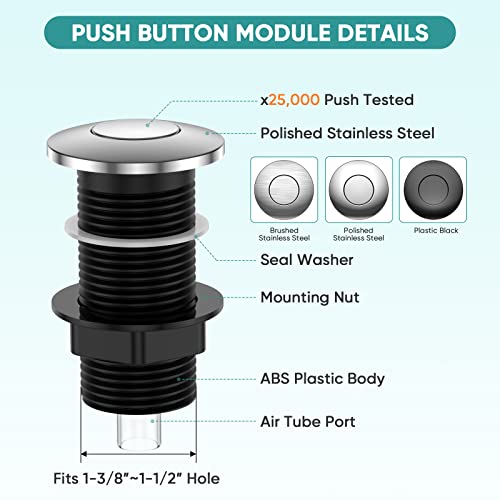Snapklik.com : ROMECH Garbage Disposal Air Switch Kit, Sink Top Air ...