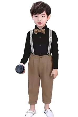 Buy DURJA FASHION Kids Formal Dungry Outfit Set With Bow Tie, Black ...