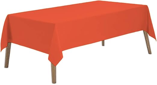 Amazon.com: Orange Plastic Tablecloths 2 Pack Disposable Table Covers ...