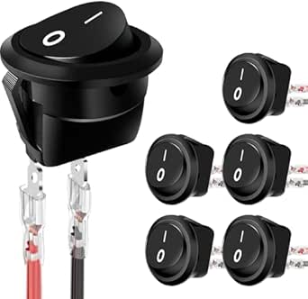 Amazon.com: 12 Volt Round Rocker Switch,6Pcs Round Toggle Switch with ...
