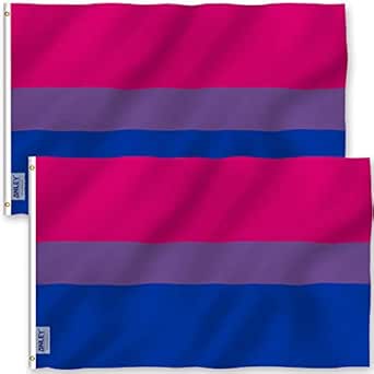 ANLEY Pack of 2 Fly Breeze 3x5 Foot Bi Pride Flag - Vivid Color and UV Fade Resistant - Canvas ...