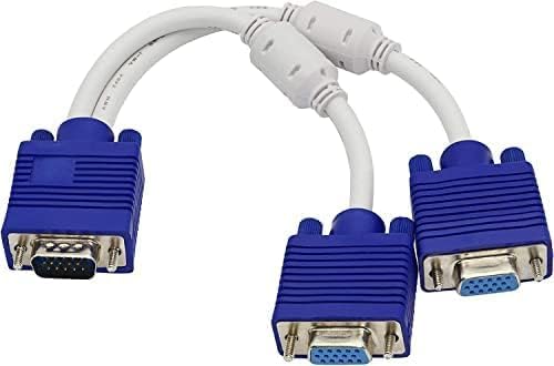 1Goal® 1 Computer to Dual 2 Monitor vga Splitter Cable Video Y Splitter ...
