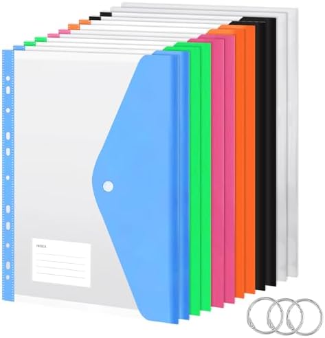 BOENFU Document Wallet A4 Filing, Pack of 12 Document Folders A4 for ...
