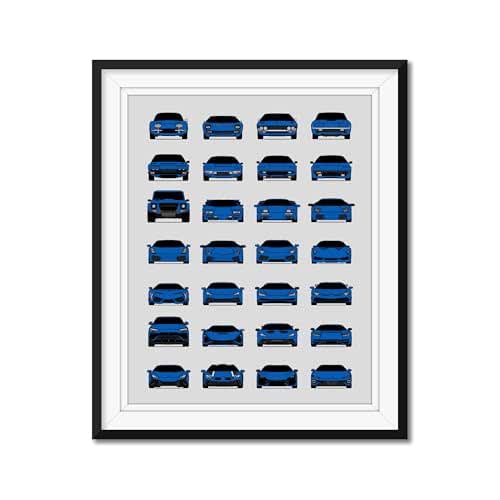 Amazon.com: Custom Car Posters History of Lamborghini Generations and ...