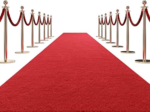 Amazon.com: HOMBYS Extra Thick Red Carpet Runner for Events, Not Slip ...