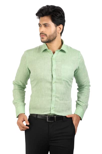 Corporate Club, Plain Light Green Color Shirt, Full Sleeves, Formal ...