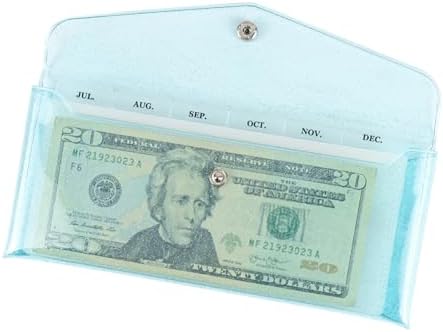 Amazon.com: XiowDow Cash Envelope Wallet PVC Blue Budget Wallet Money ...