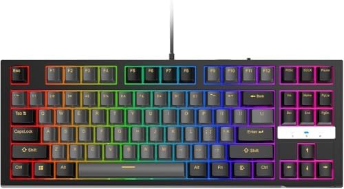 Amazon.com: NPET CR87 Hot-Swappable RGB Mechanical Gaming Keyboard - 87 ...