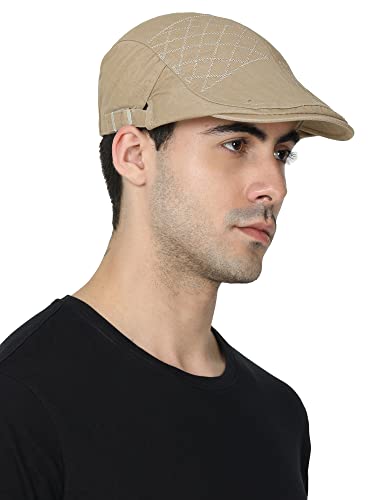 Buy FabSeasons Casual Cotton Golf Flat Caps & Hats for Mens Beige at ...