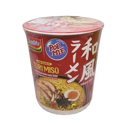 Amazon.com: Pop Mie Instant Cup Noodle Ramen Tori Miso, 77 gram (Pack ...
