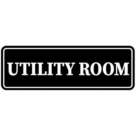 Amazon.com : Standard Utility Room Sign (Black) - Small : Office Products