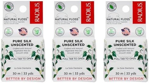 Amazon.com : RADIUS Natural Silk Dental Floss, Now 30% Thinner for ...
