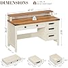 Amazon.com: YOMILUVE Farmhouse Executive Desk with Drawers, 47 ...