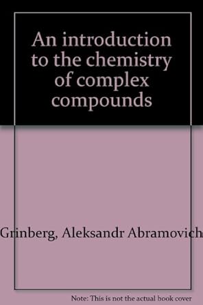 Amazon.co.jp: An introduction to the chemistry of complex compounds : 本