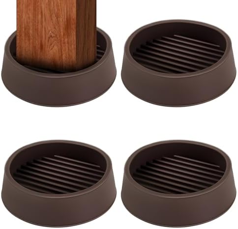 VOCOMO 2X2 Caster Cups, Round Rubber Furniture Cups with Anti-Sliding ...