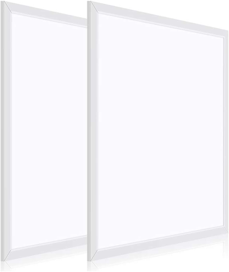 2 Pack 2x2FT Flush Mount LED Flat Panel Light 40W 4200LM 0-10V Dimmable ...